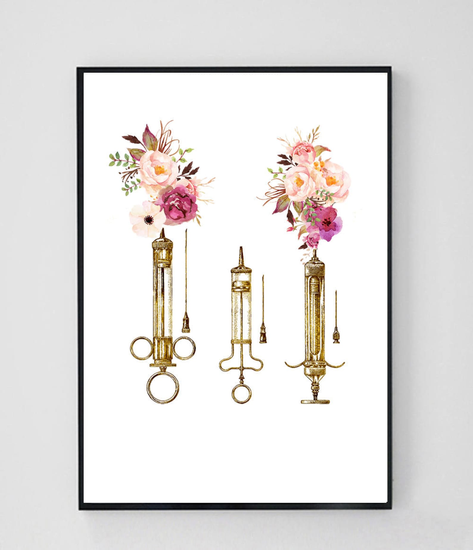 Syringes Art Medical Art Print Nurse Gift Doctor Gift - Etsy