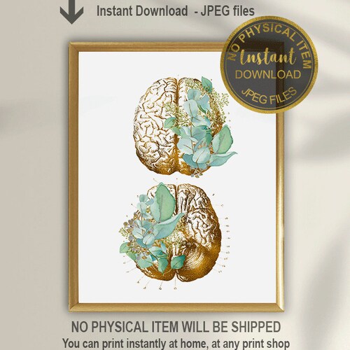 Brain Anatomy Art Psychologist Gift Brain Art Print - Etsy