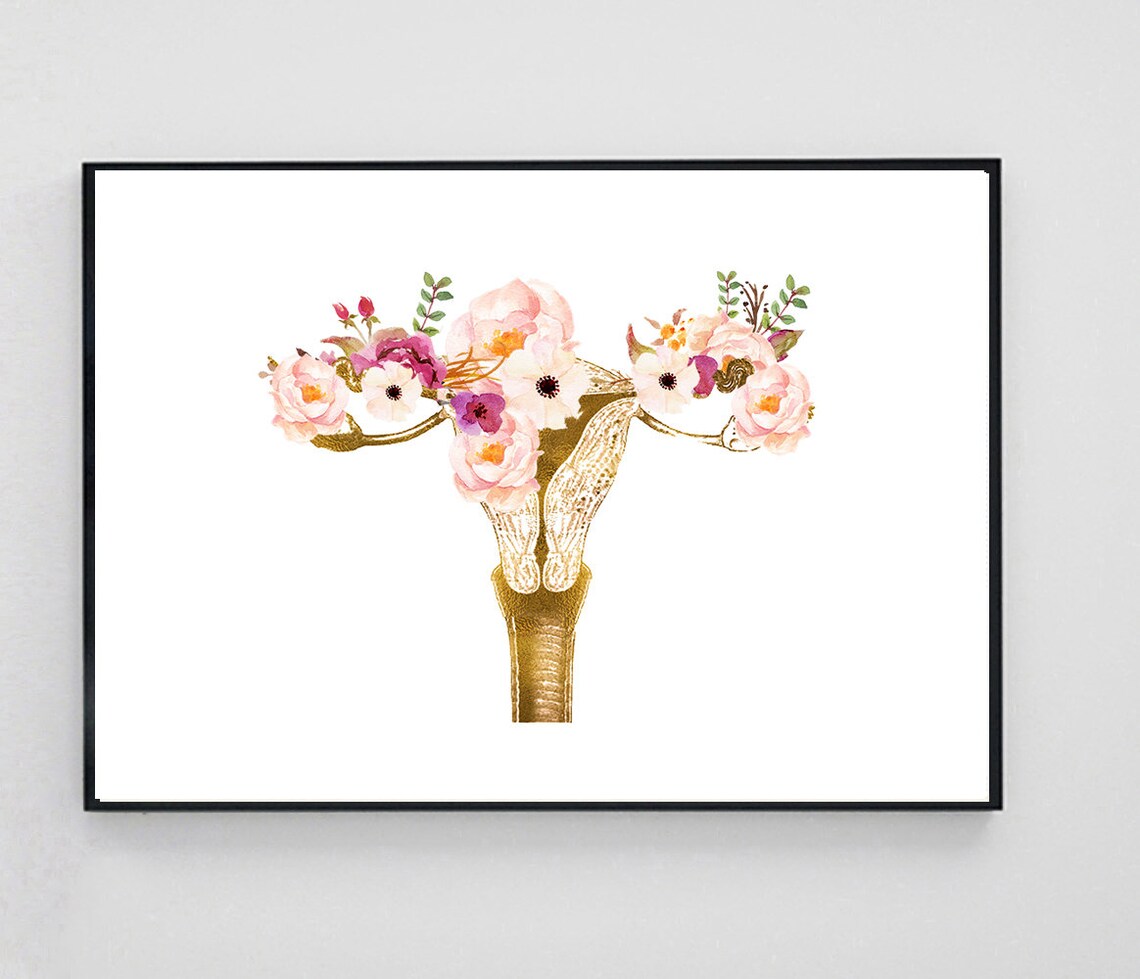 Floral Uterus Anatomy Art Female Reproductive Feminist - Etsy UK