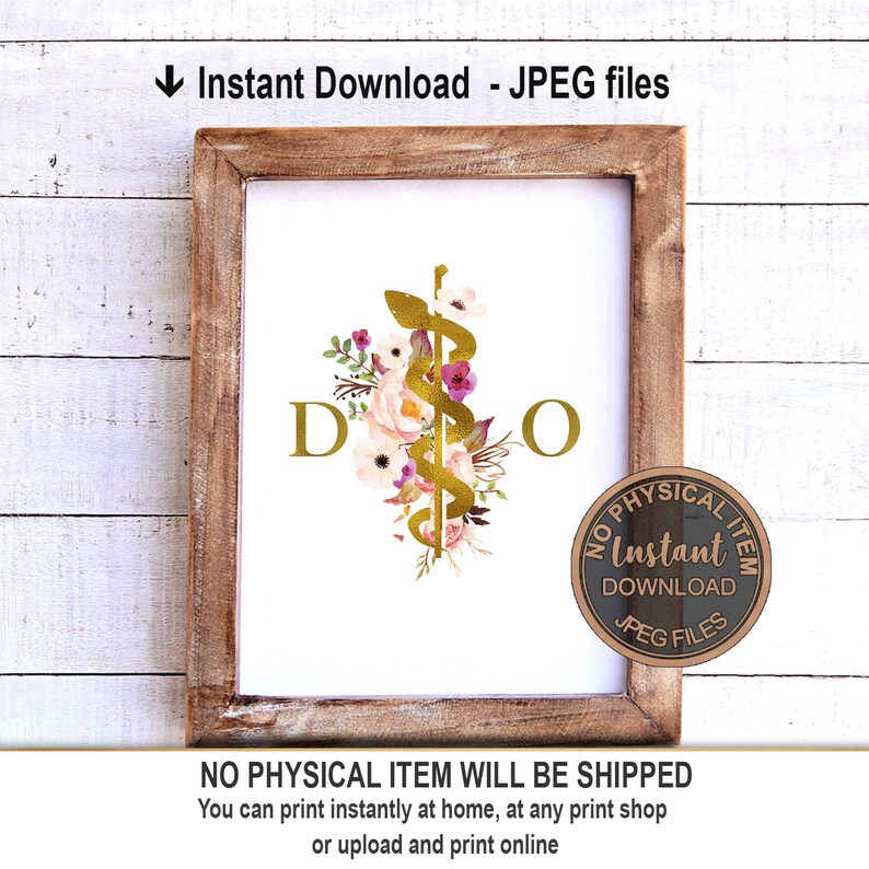 Doctor of Osteopathic Medicine Print, DO Caduceus Print, DO Art ...