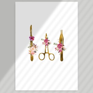 Dermatology Tools Art Print | Dermatologist Office Wall Art, Skin Care ...