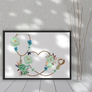 Floral Stethoscope Art, Doctor Office Decor, Doctor Gift, Doctor Office ...