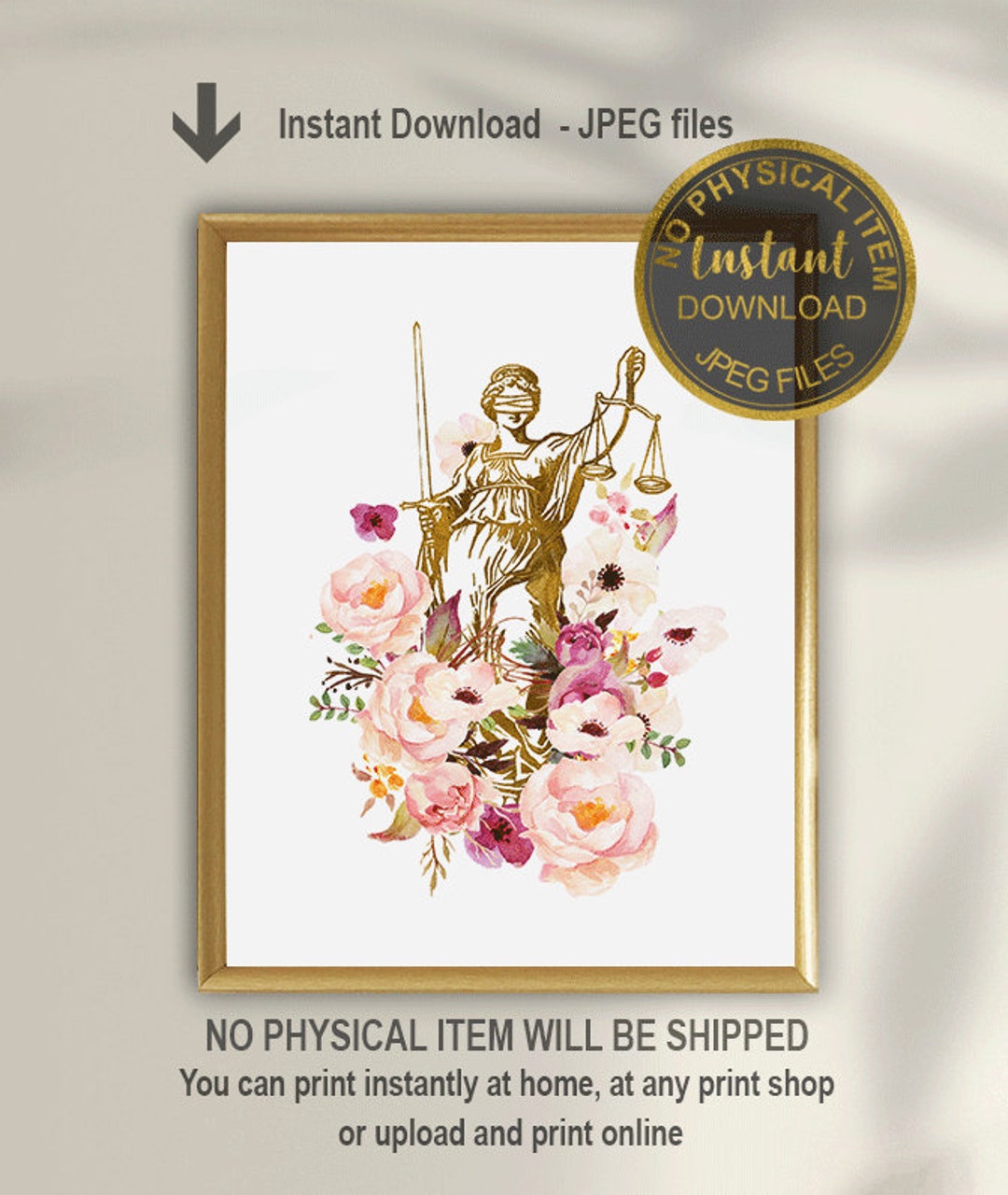 Lady Justice Print, Attorney Print, Lady Justice Art, Lawyer Gift ...