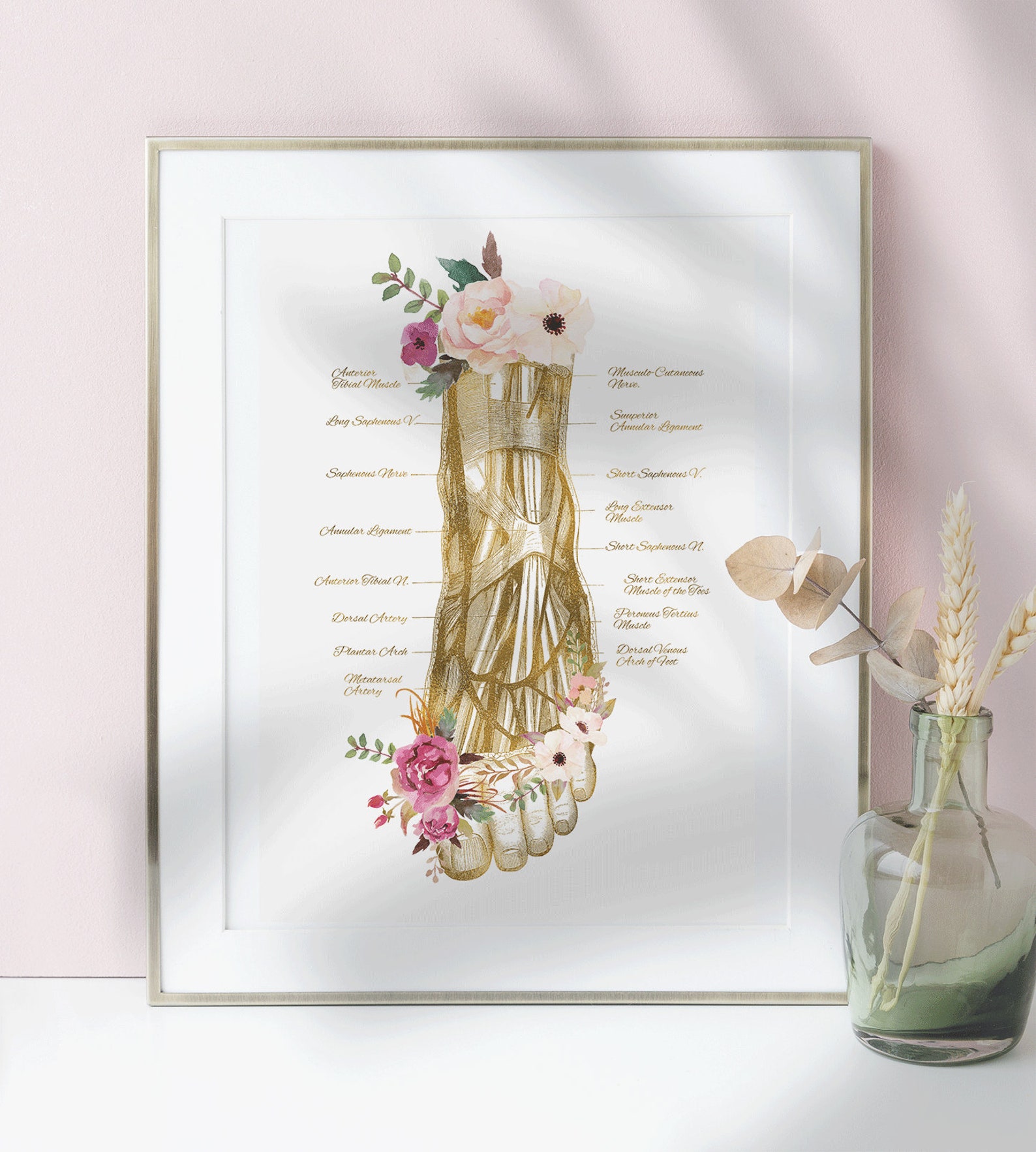Human Foot Anatomy Art, Orthopedic Surgery Gift, Podiatrist Graduation ...