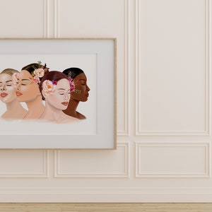 Women Art, Skin Tones Art, Esthetician Wall Art, Dermatology Art, Med ...