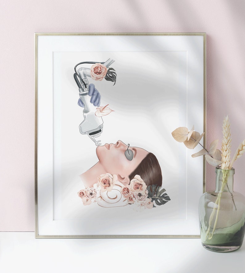 Laser Treatment Anatomy Art Print for Med Spa Decor, Cosmetic Clinic ...