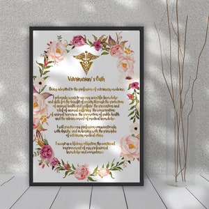 Veterinarian's Oath Print, Veterinarian Gift, Animal Doctor Gift ...