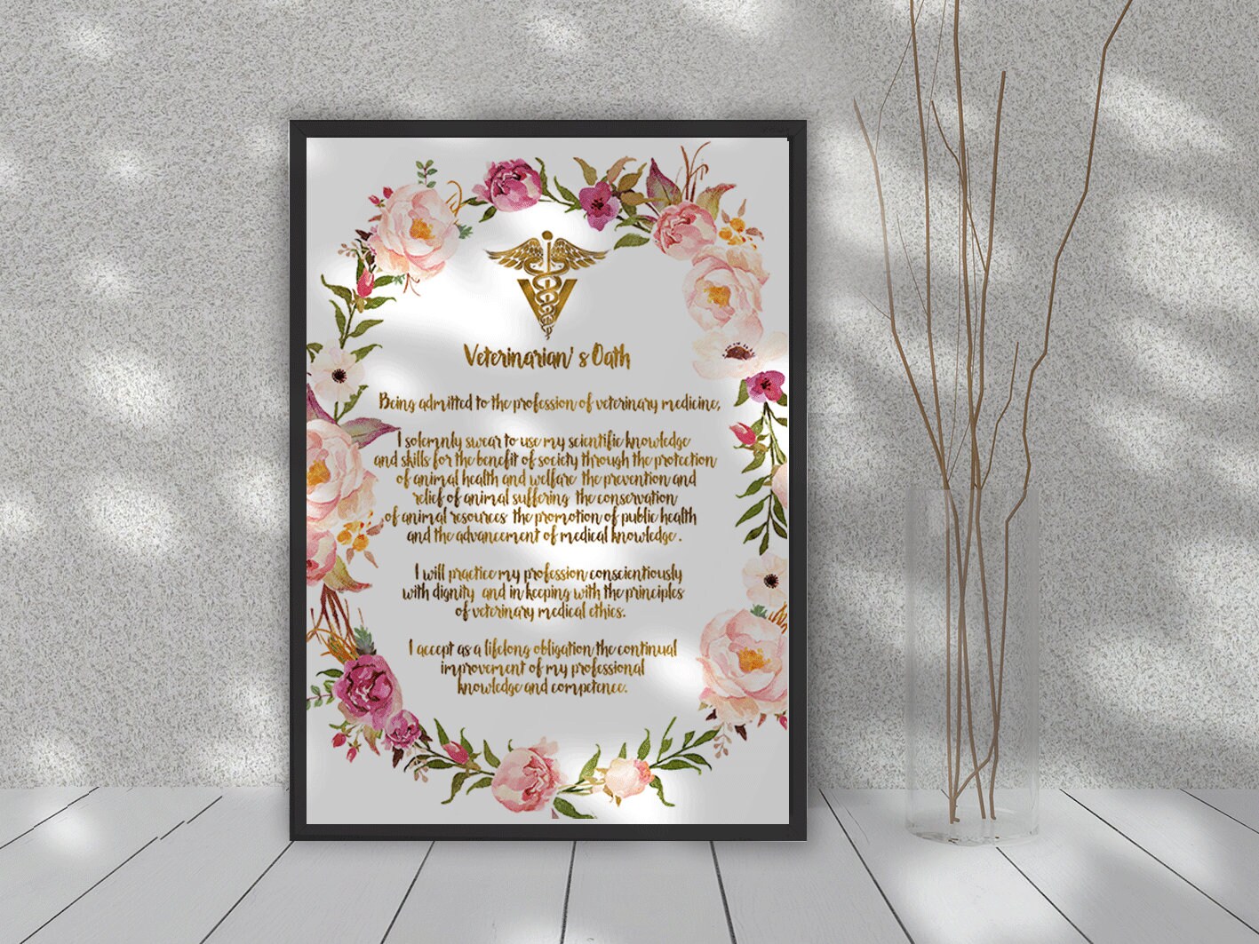 Veterinarian's Oath Print, Veterinarian Gift, Animal Doctor Gift ...