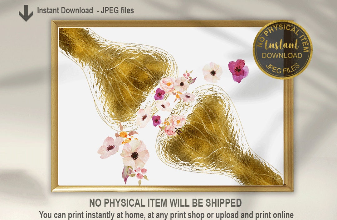 Brain Synapse Art, Brain Neurology Art, Neurologist Gift, Medical Art ...