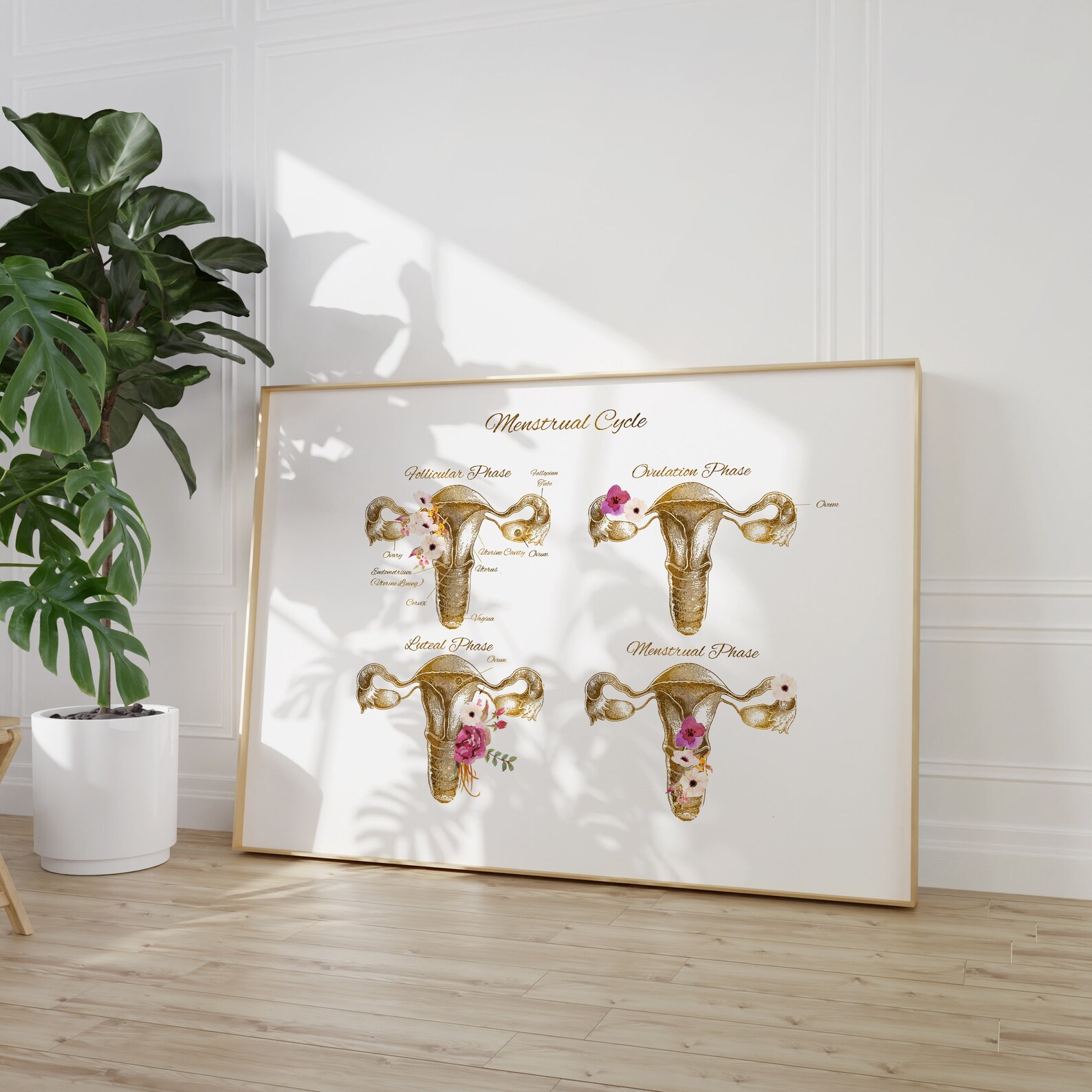 Menstrual Cycle Print Uterus Anatomy Art OBGYN Office Decor - Etsy