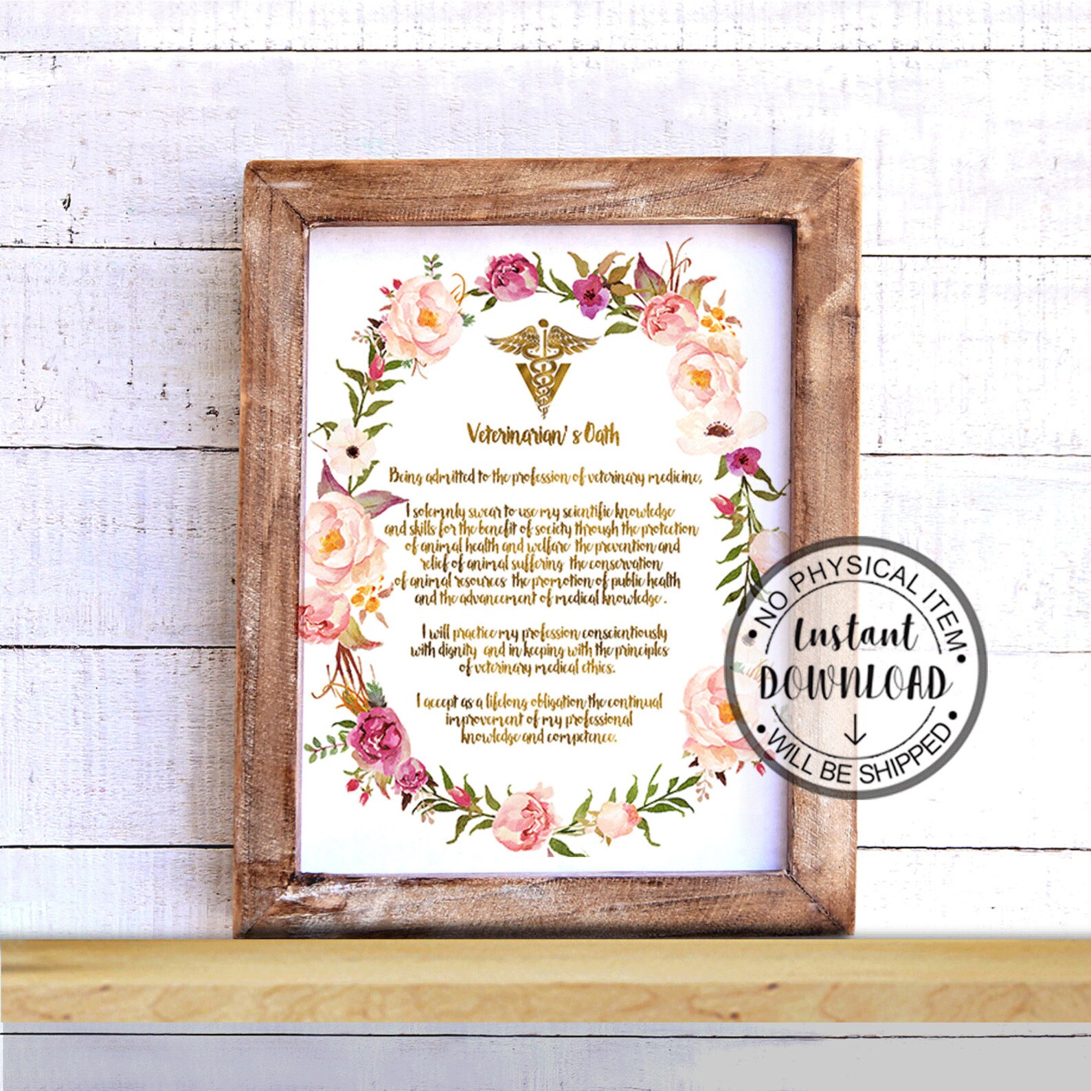 Veterinarian's Oath Print, Veterinarian Gift, Animal Doctor Gift ...