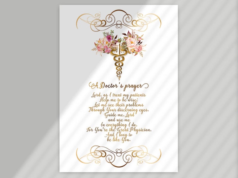 Doctor Prayer Art Print, Doctor Graduation Gift, Doctor Gift, Doctor ...