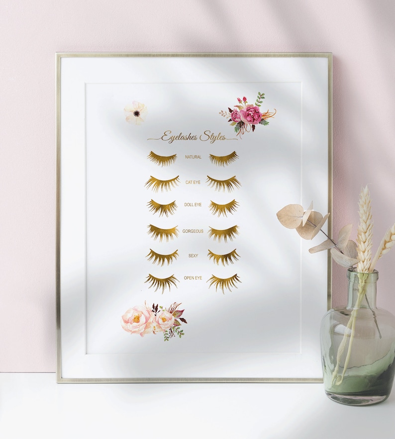 Eyelashes Styles Print, Eyelash Extensions Decor, Lash Technicians ...