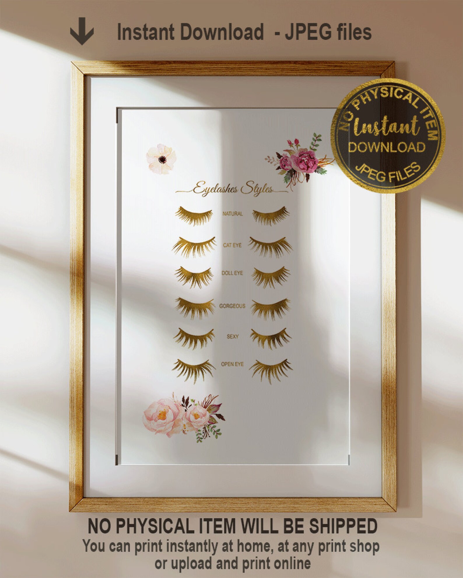 Eyelashes Styles Print, Eyelash Extensions Decor, Lash Technicians ...