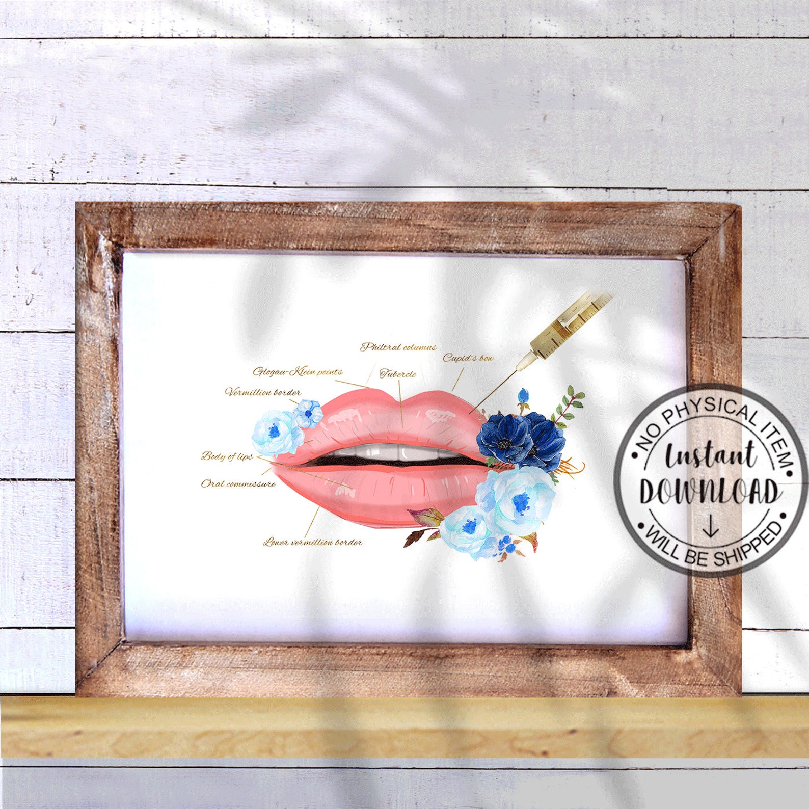 Lip Injection Print Lip Anatomy Art Printable Wall Art - Etsy