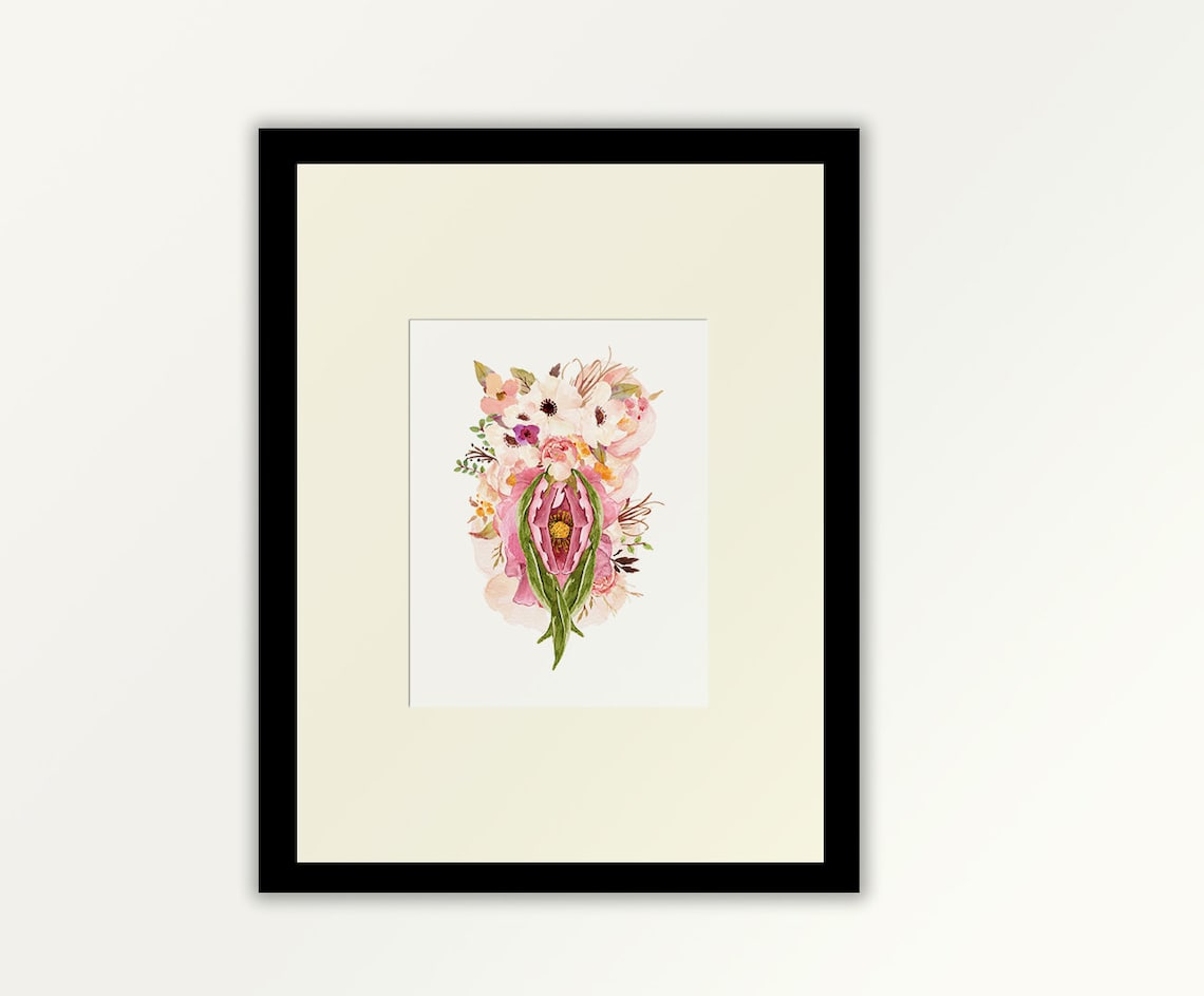 Floral Vulva Art Vagina Art Print Midwife Gift Feminine | Etsy