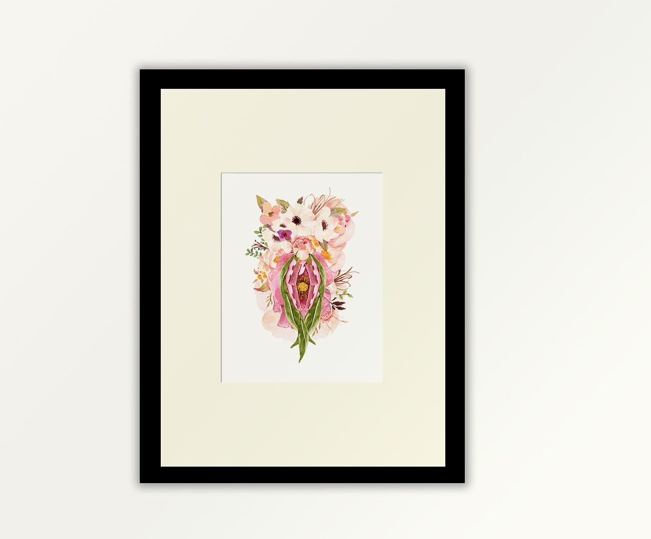 Floral Vulva Art, Vagina Art Print, Midwife Gift, Feminine Art, Anatomy ...