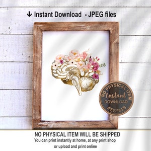 Anatomical Brain Art, Anatomy Art, Human Brain Print Anatomical Poster ...