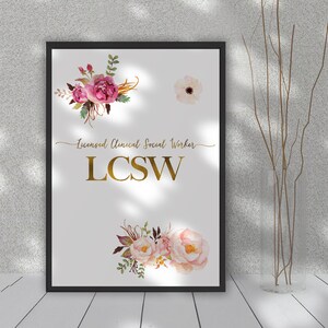 LCSW Gift, Lisenced Clinical Social Worker Gift, Social Work Wall Art ...