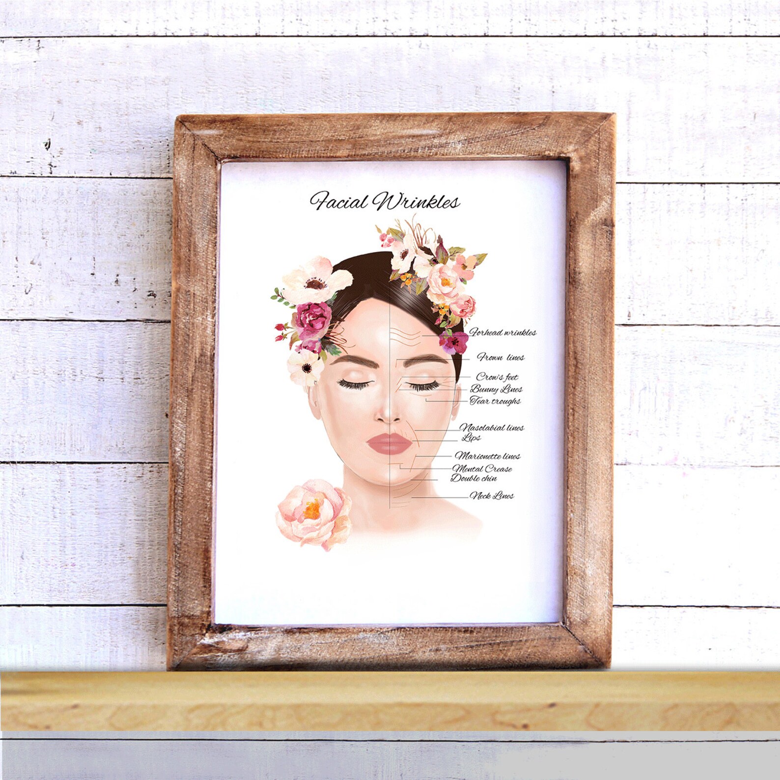 Facial Wrinkles Chart Print Esthetician Decor Skin Cllinic - Etsy