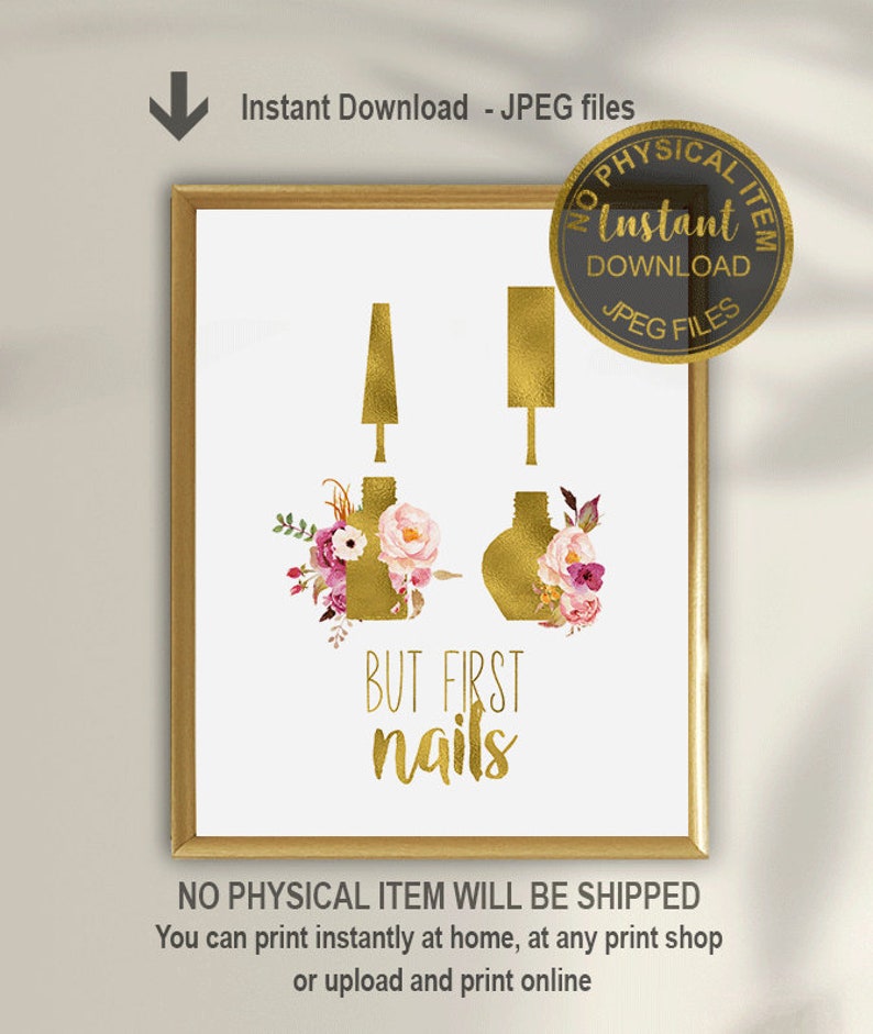 Nail Salon Decor Nails Salon Print but First Nails Nail Art - Etsy