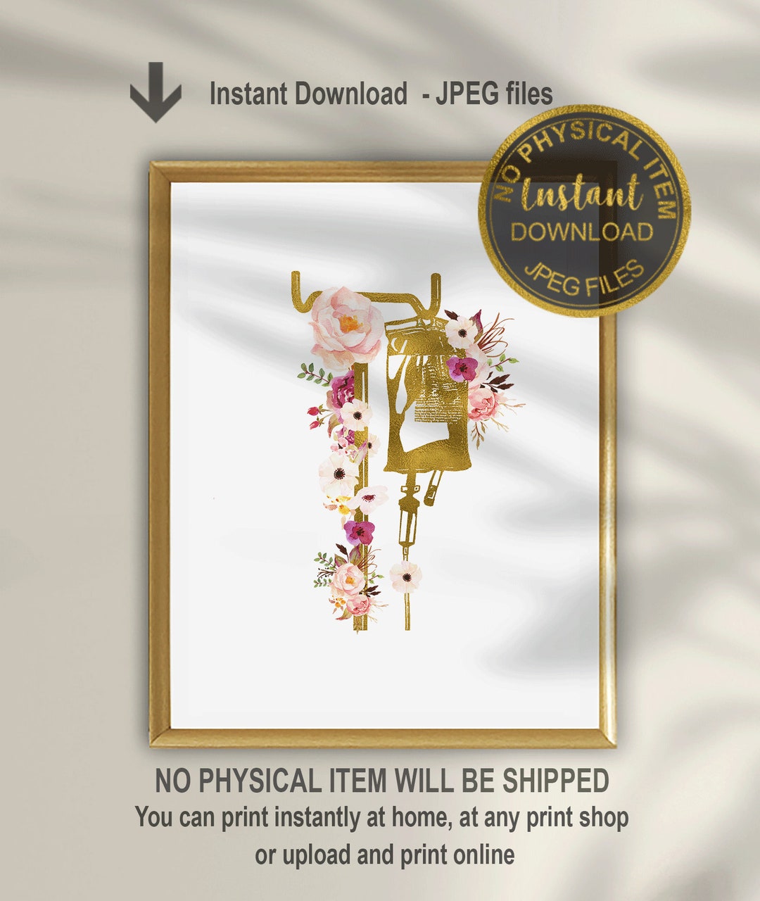 IV Bag Print , RN Gift, Nursing Student & Nurse Graduation Decor ...