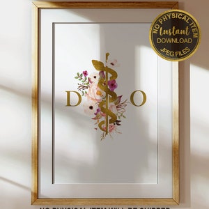 Doctor of Osteopathic Medicine Print, DO Caduceus Print, DO Art ...