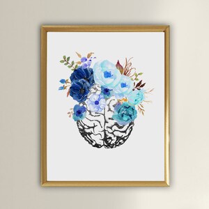 Doctor Medical Art Set, Blue Anatomy Art, Heart, Brain, Lungs, EKG ...