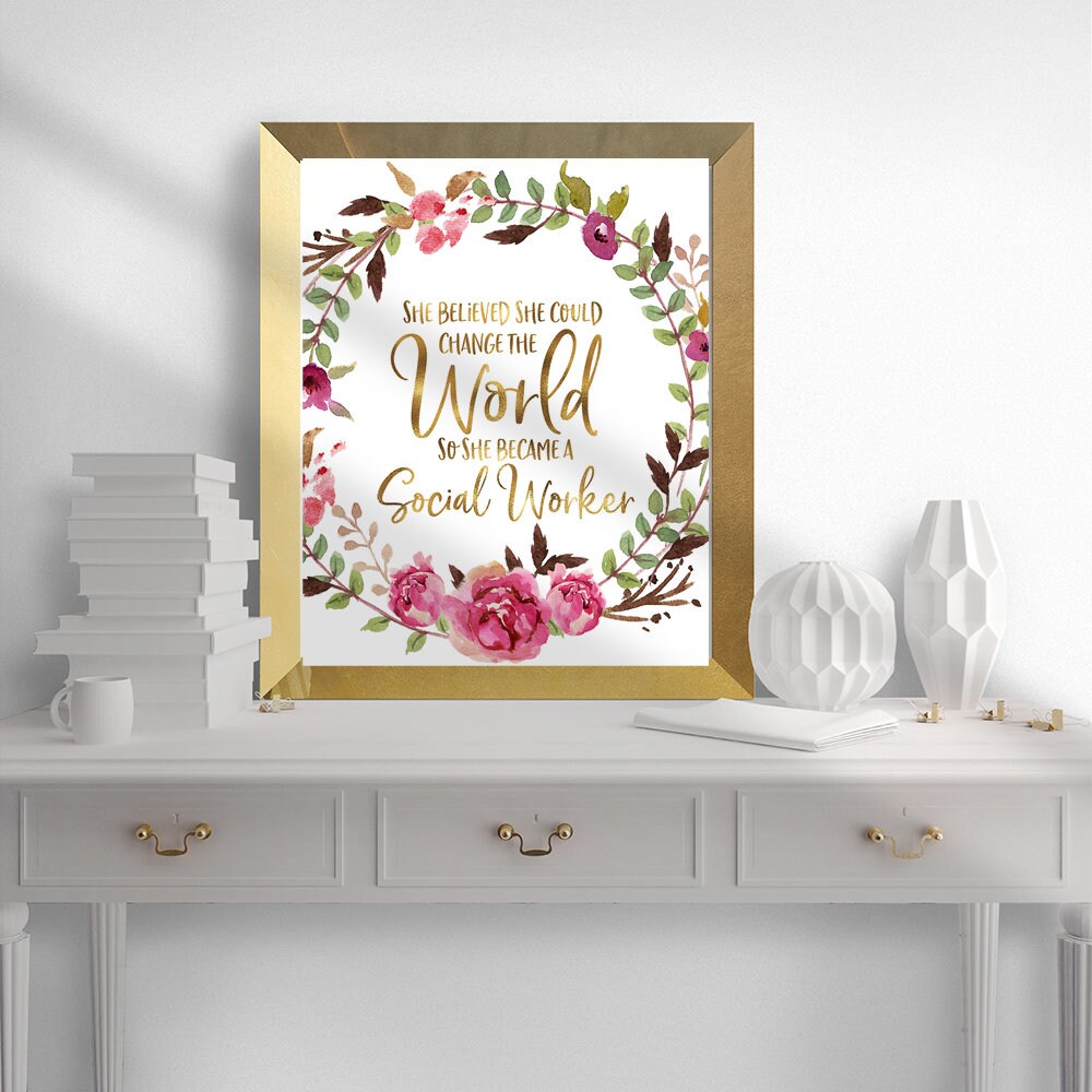 Social Worker Office Decor, Social Worker Graduation Gift, Clinical ...