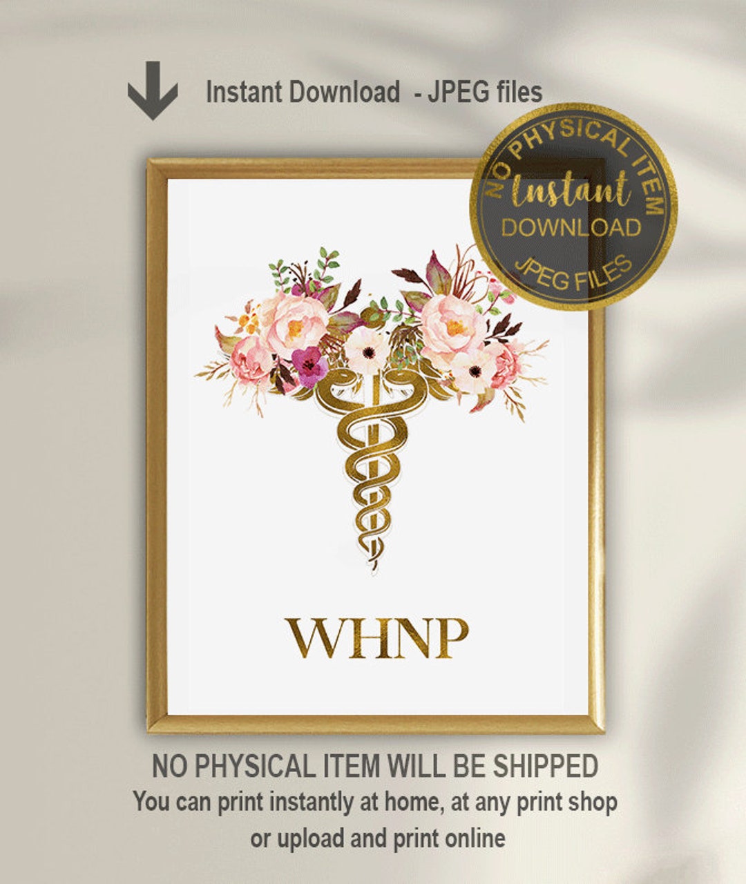 WHNP Caduceus Art, Women’s Health, Nurse Practitioner Gift, Midwife Art ...