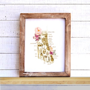 Foot Reflexology Chart, Foot Art, Podiatrist Office Decor, Reflexology ...