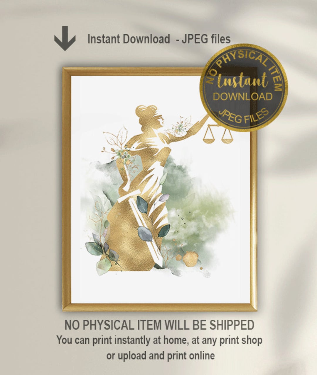 Lawyer Art, Law Office Decor, Attorney Lawyer Gift, Themis Print, Law ...