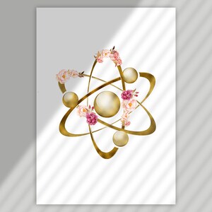 Atom, Atom Symbol Art, Atom Science Art, Graduation Gift, Nuclear ...