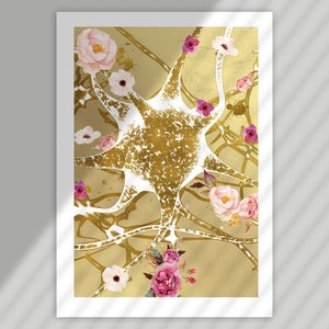 Brain Cell Print, Neurology Art, Neuroscience Gift, Science Art, Neuron ...