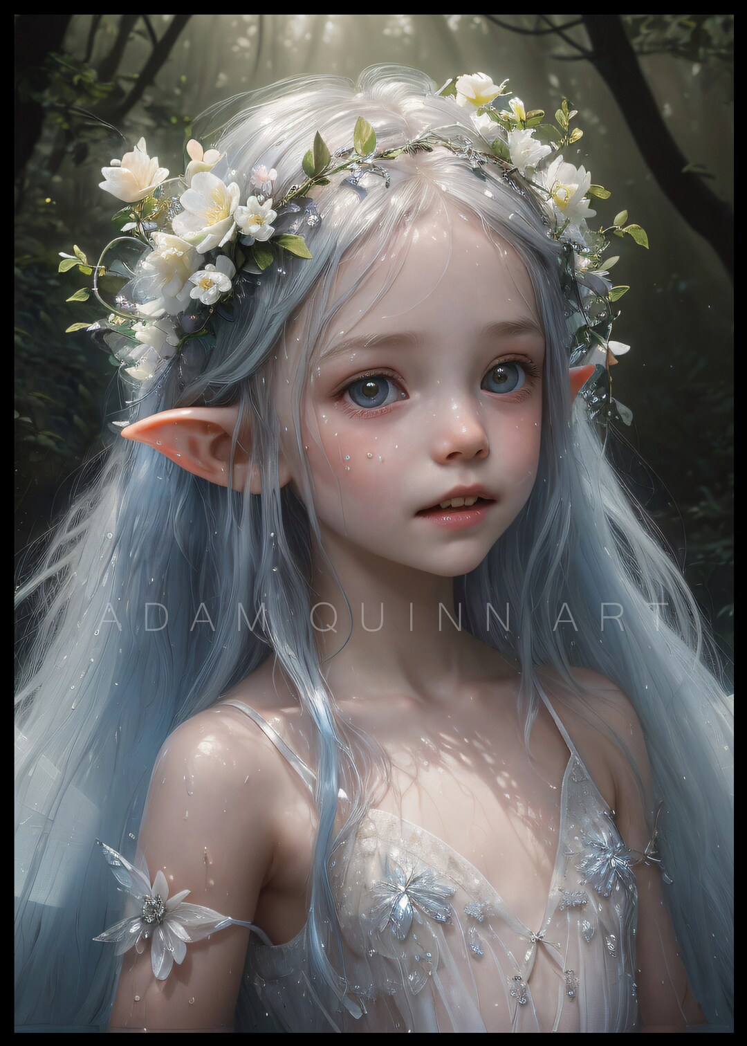 Blue Haired Fae Portrait - Etsy