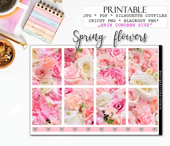 SPRING FLOWERS Photo Stickers/printable Photo Stickers/floral - Etsy