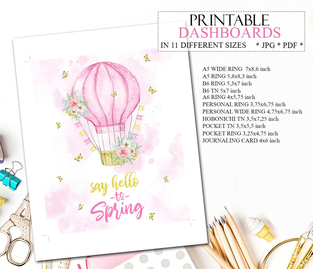SAY HELLO to SPRING Dashboard Stickers/printable Dashboard Planner ...