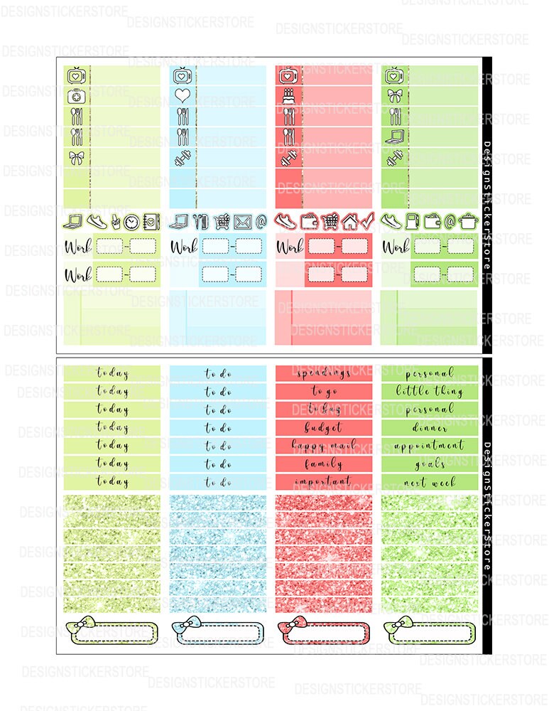 WATERMELON SPLASH Printable Planner Stickers for Erin Condren - Etsy