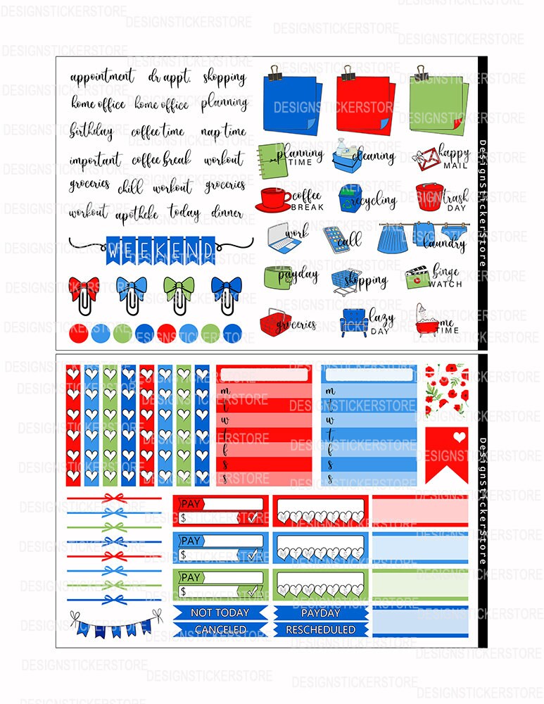 INDEPENDENCE DAY printable planner stickers/July 4 printable | Etsy