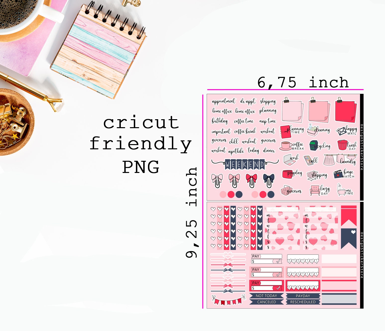 VALENTINES DAY Printable Planner Stickers/valentines Weekly | Etsy