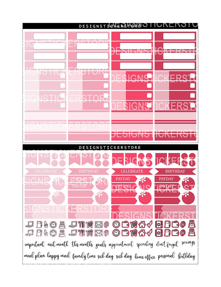 Monthly Kit Stickers/february Printable Monthly Kit/valentines - Etsy