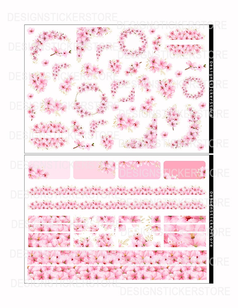CHERRY BLOSSOM Printable Planner Stickers/cherry Blossom | Etsy