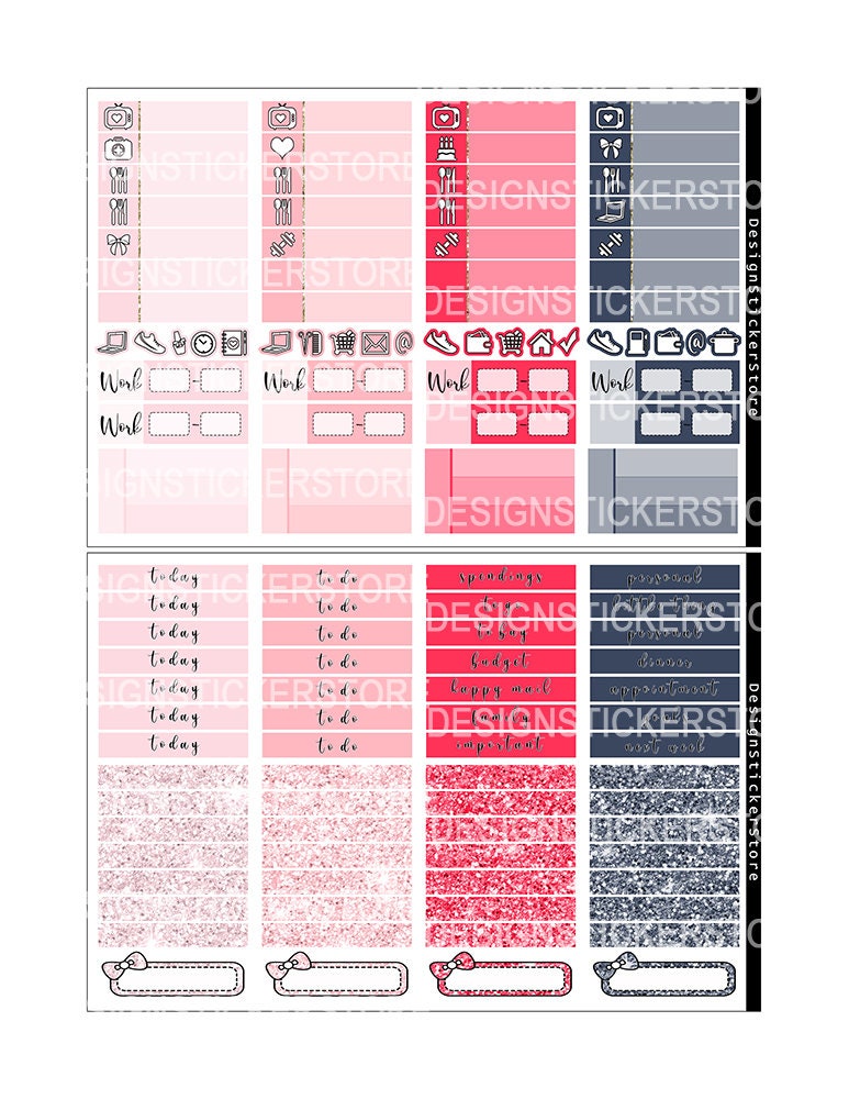 VALENTINES DAY Printable Planner Stickers/valentines Weekly | Etsy