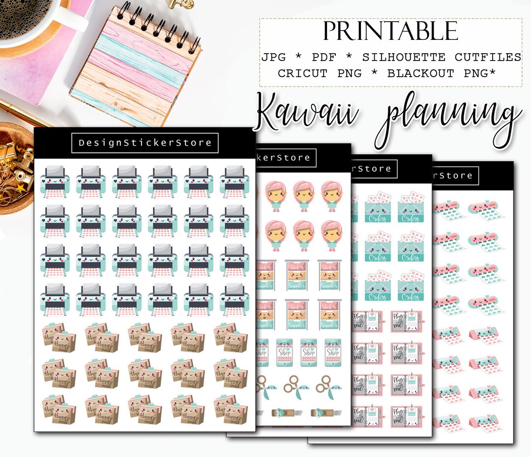 KAWAII PLANNING TIME Printable Planner Stickers/printable Planning ...