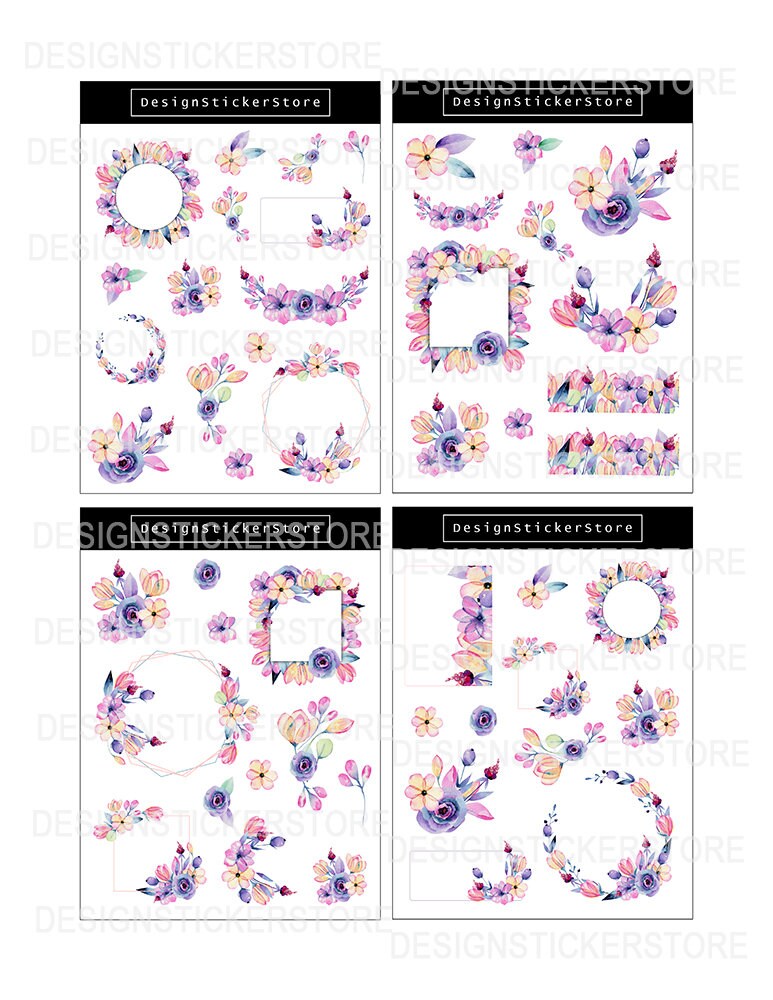 FLORAL BOXES 1 Printable Planner Stickers/printable Floral - Etsy