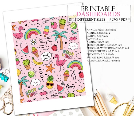 GOOD VIBES Printable Planner Stickers /dashboard Planner | Etsy