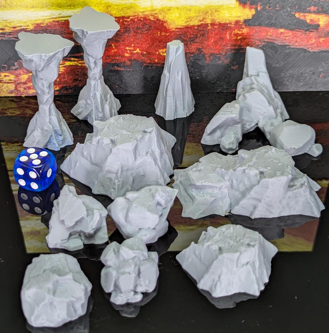 Rock Scatter Terrain Set for Tabletop RPG Miniature Wargaming Scenery ...