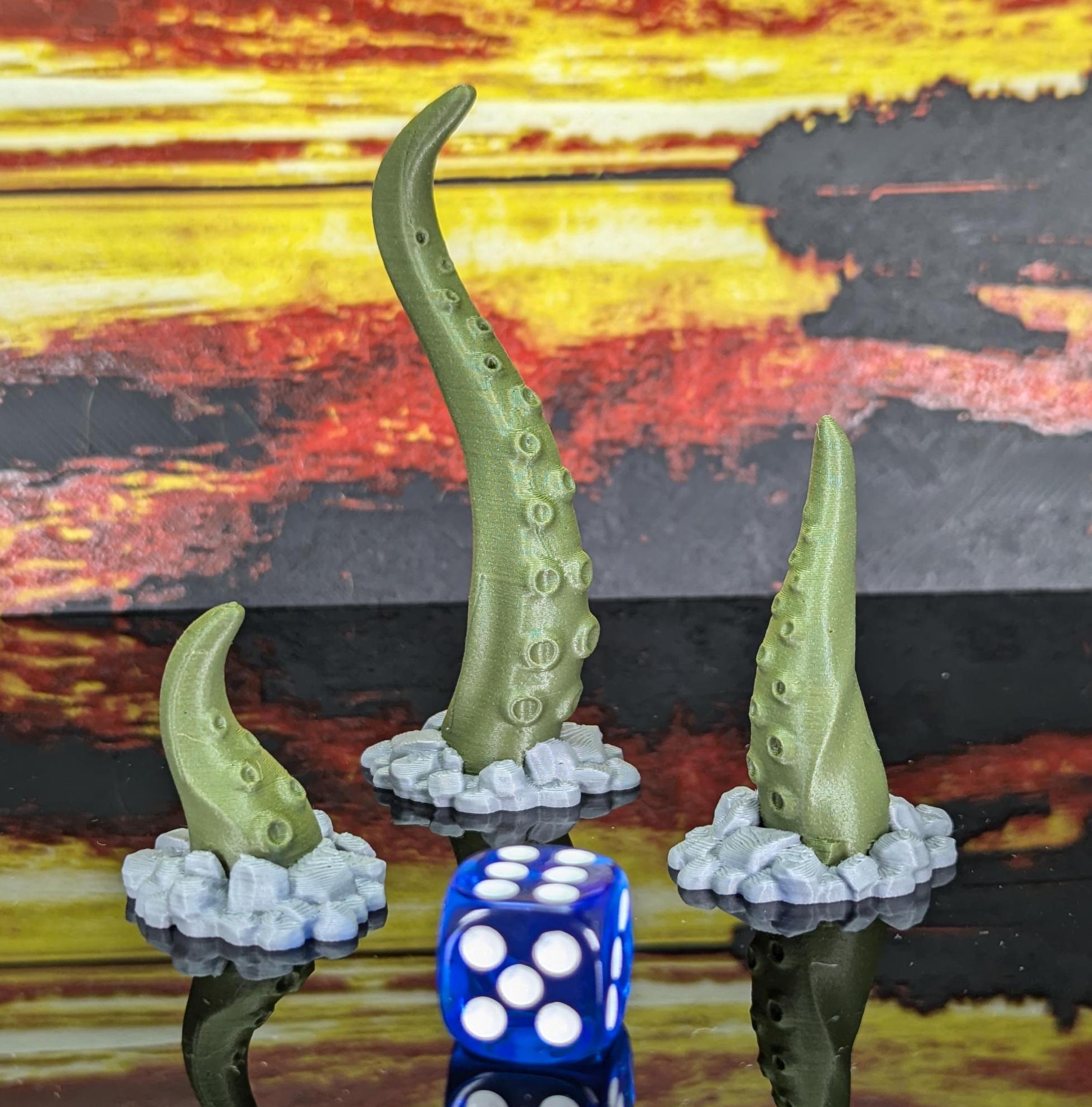 Eldritch Tentacle Set (3) for Dnd, Pathfinder & Tabletop RPG Miniatures ...