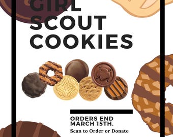 Editable Girl Scout Cookie Flyer, ABC Bakers Cookie Season 2026, Canva ...