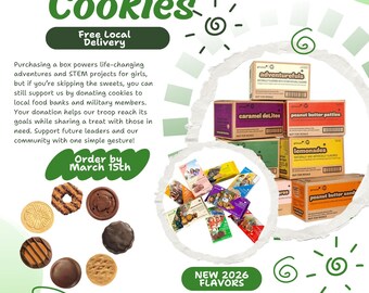 Editable Girl Scout Cookie Flyer, ABC Bakers Cookie Season 2026, Canva ...